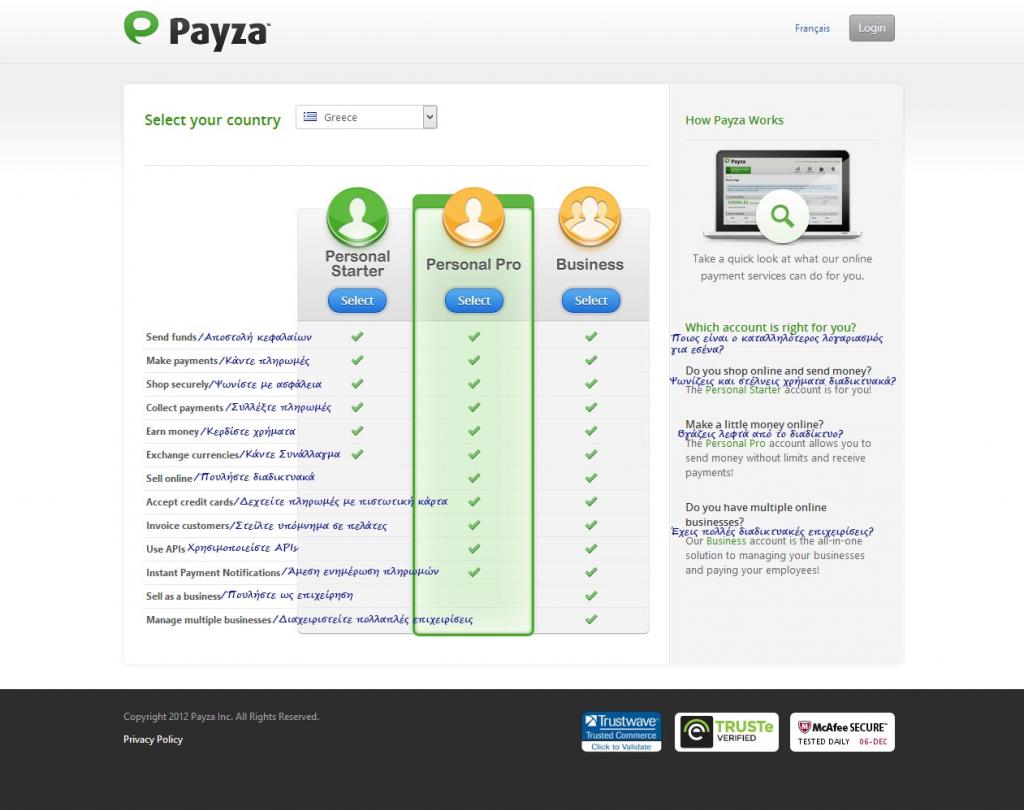 Πως φτιαχνω Payza λογαριασμό