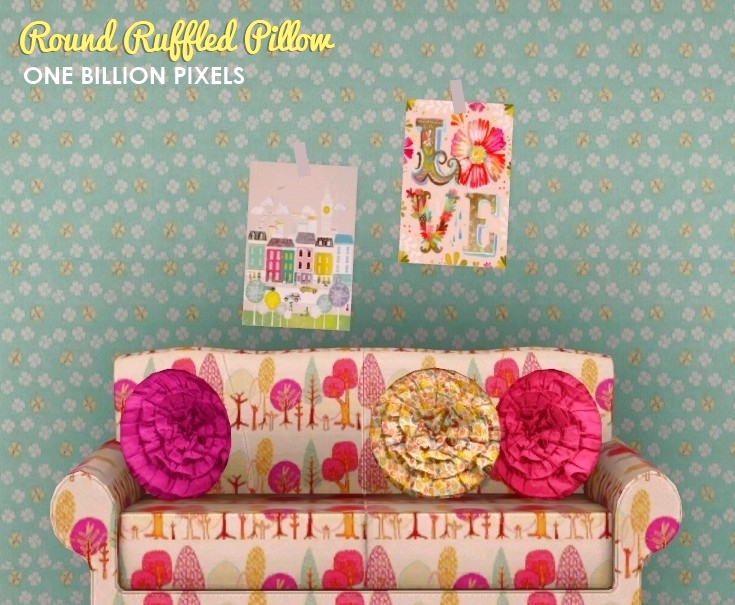 Round Ruffled Pillow - One Billion Pixels