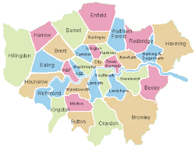 London Map Political Regional | Map of London Political Regional