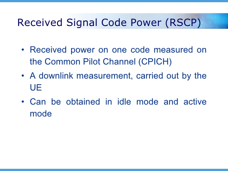 TELECOM10 : คำศัพท์โทรคมนาคม: RSCP