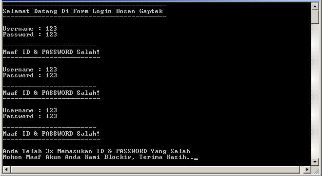 C++ Membuat Program Input ID dan PASSWORD