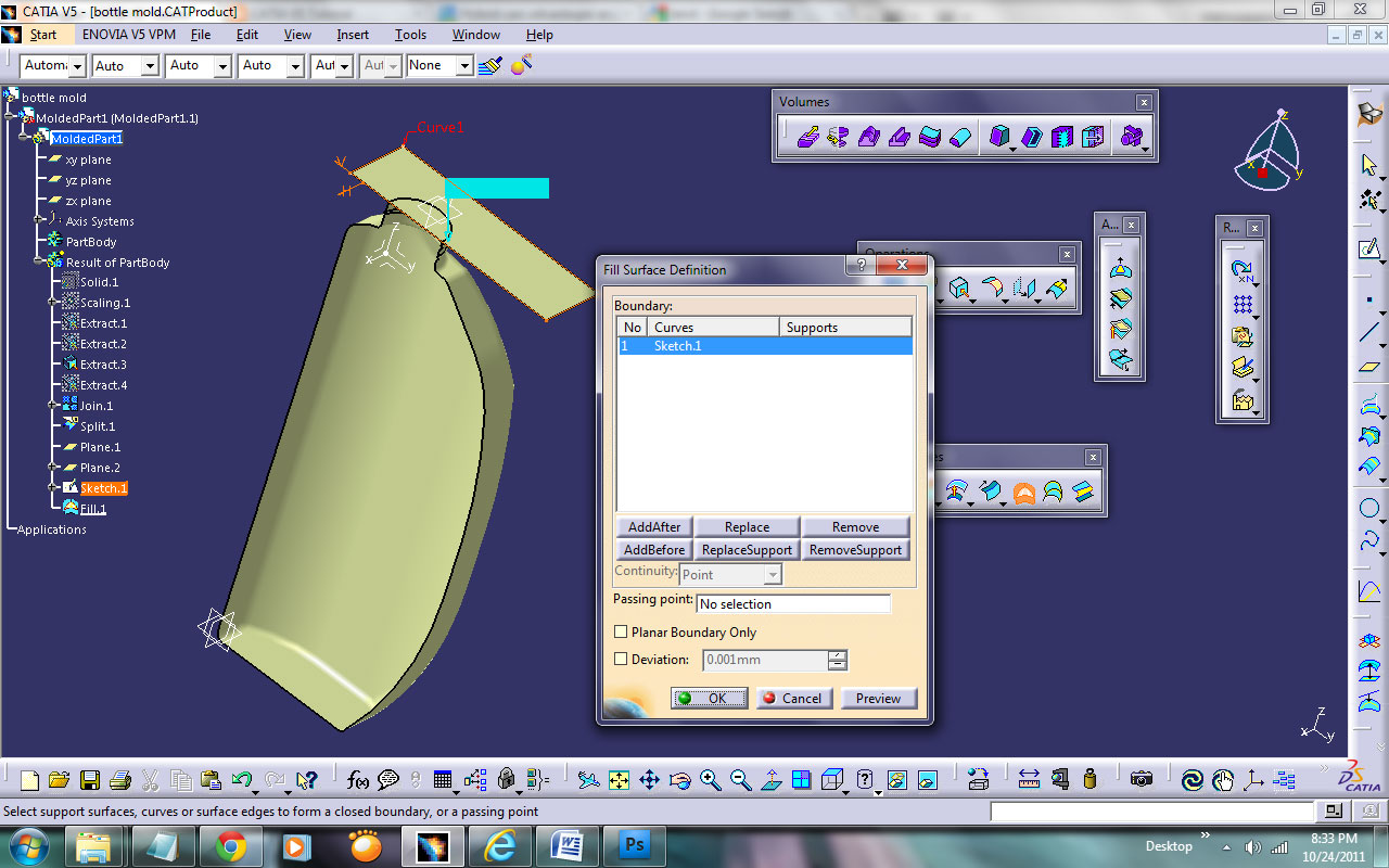 CATIA V5 Bottle Mold Design - CATIA V5 Tutorial