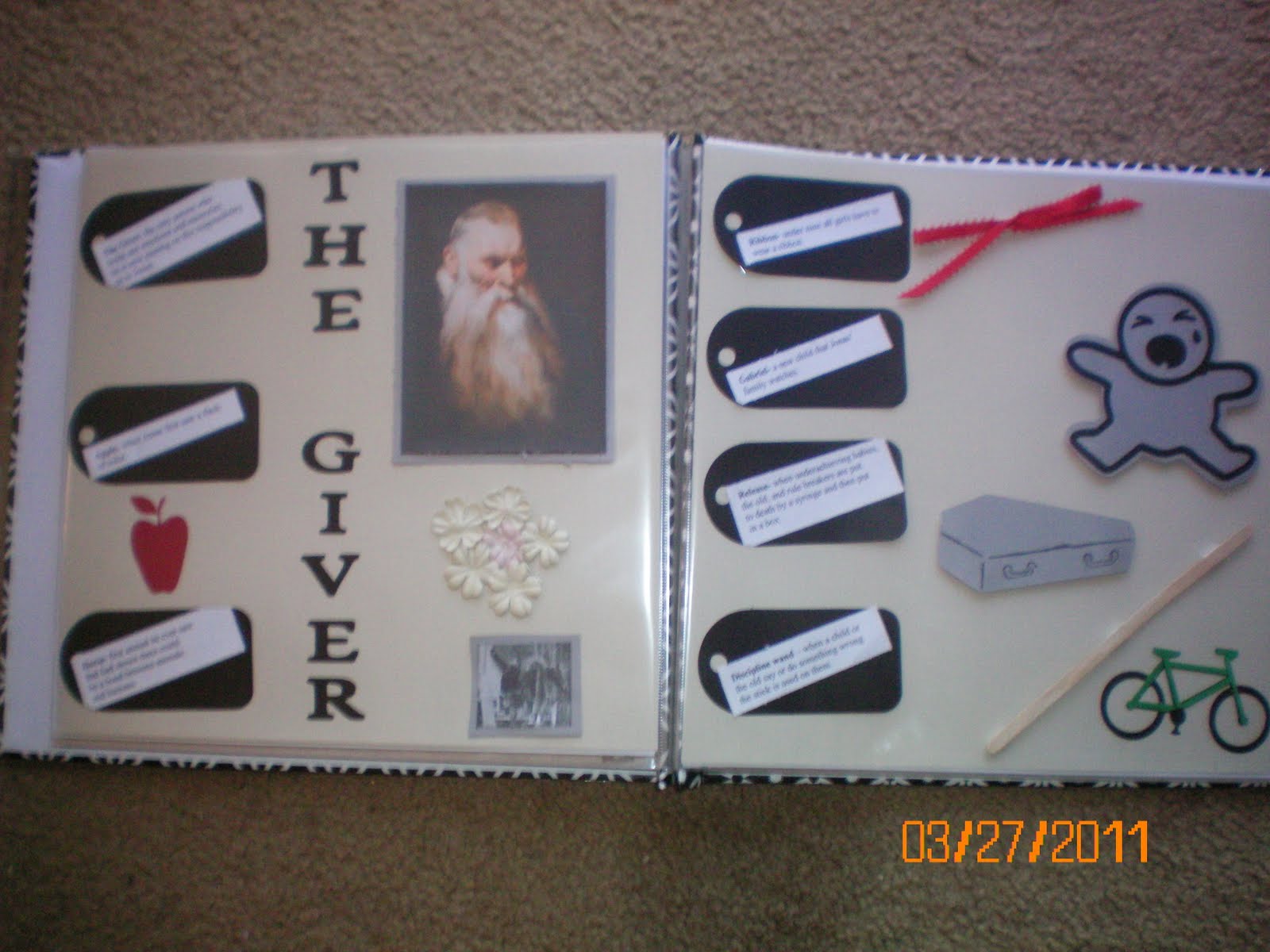 The Tulip Collector: 7th Grade Assignment - The Giver - 5 page Scrapbook