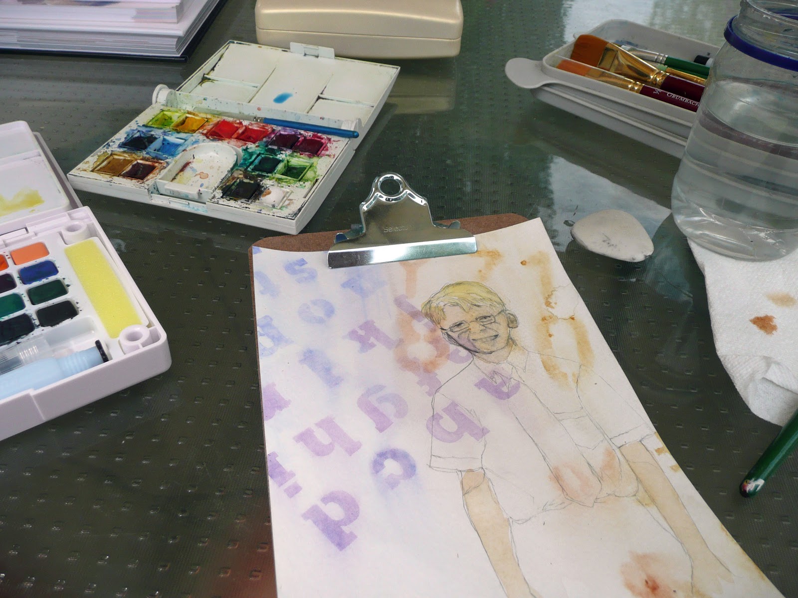 that artist woman: Experiments in Watercolor: Background Stencils