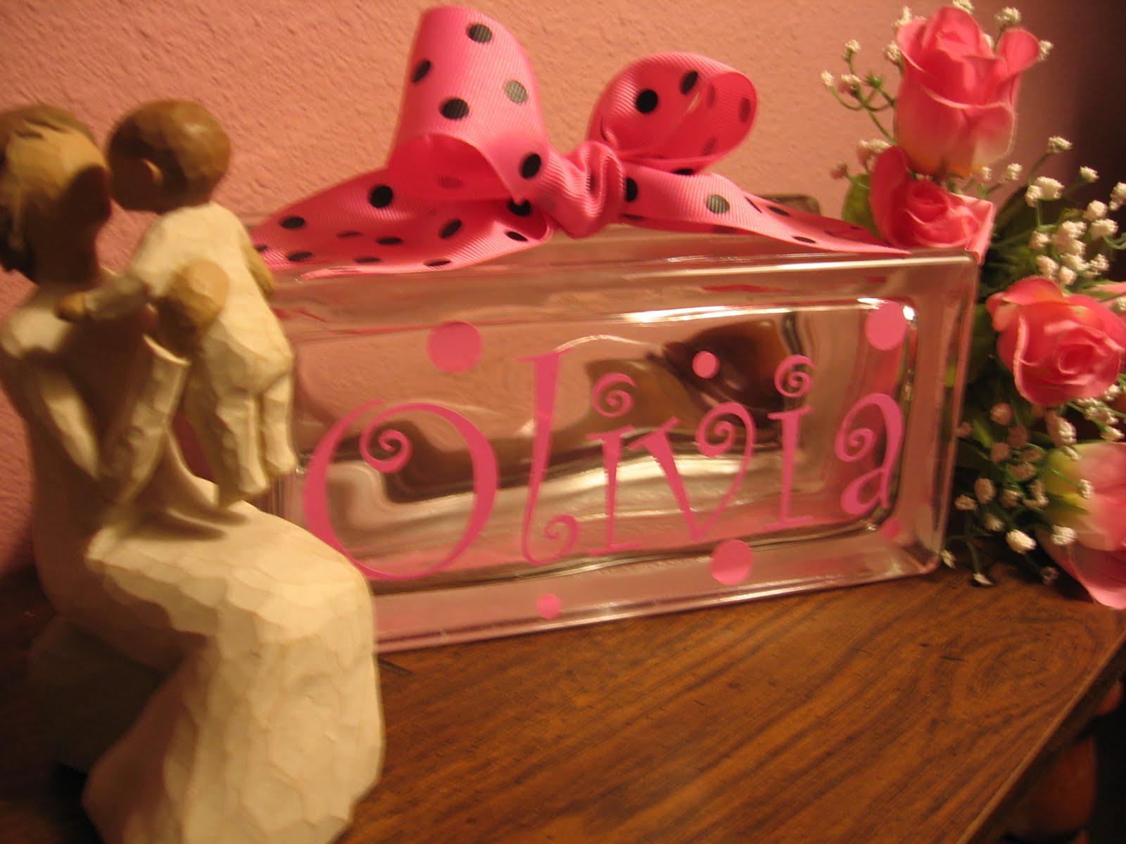 Santa's Gift Shoppe Year~Round: Monogrammed Initial/Name Glass Block Bank