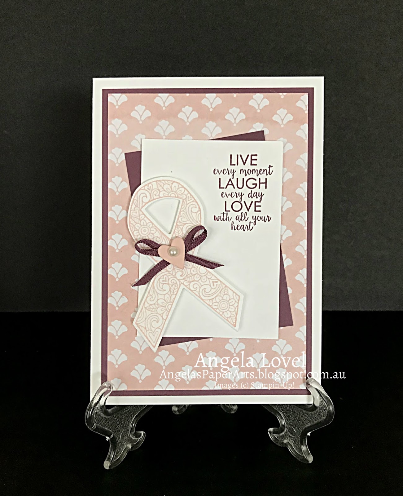 Angela's PaperArts: Pink ribbon of courage
