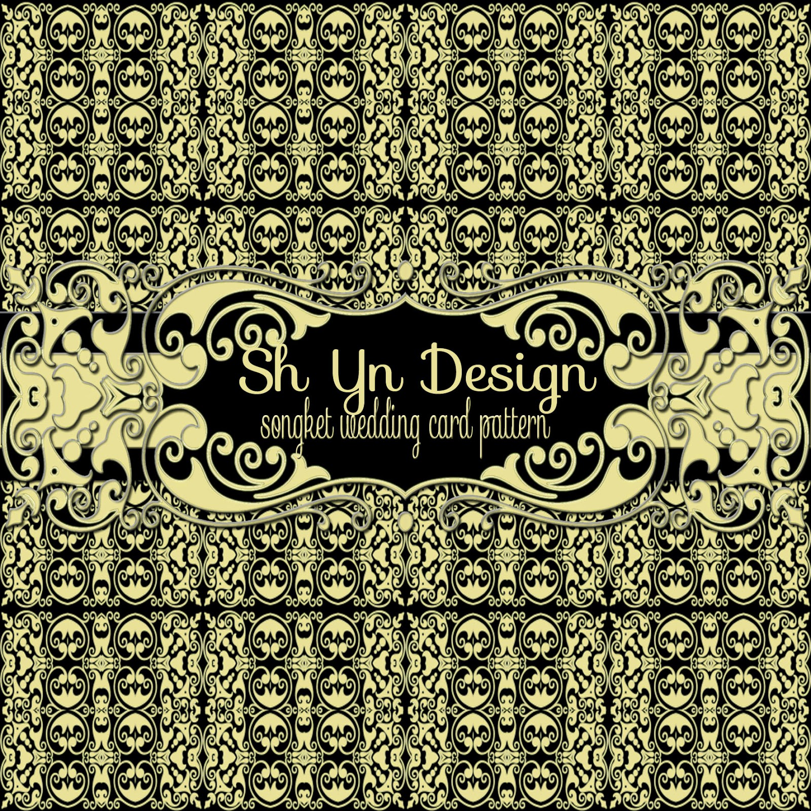 Sh Yn Design: SONGKET Wedding Card Pattern : Yellow Black Collection