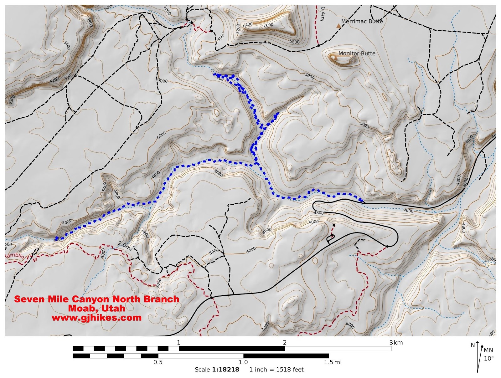 gjhikes.com: Seven Mile Canyon North Fork