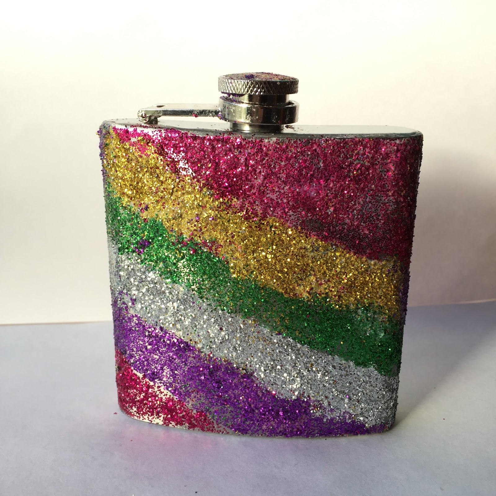 Quirky Bow : DIY Modge Podge Glitter Hip Flask