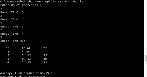 Programming Solutions: Round Robin Algorithm in java