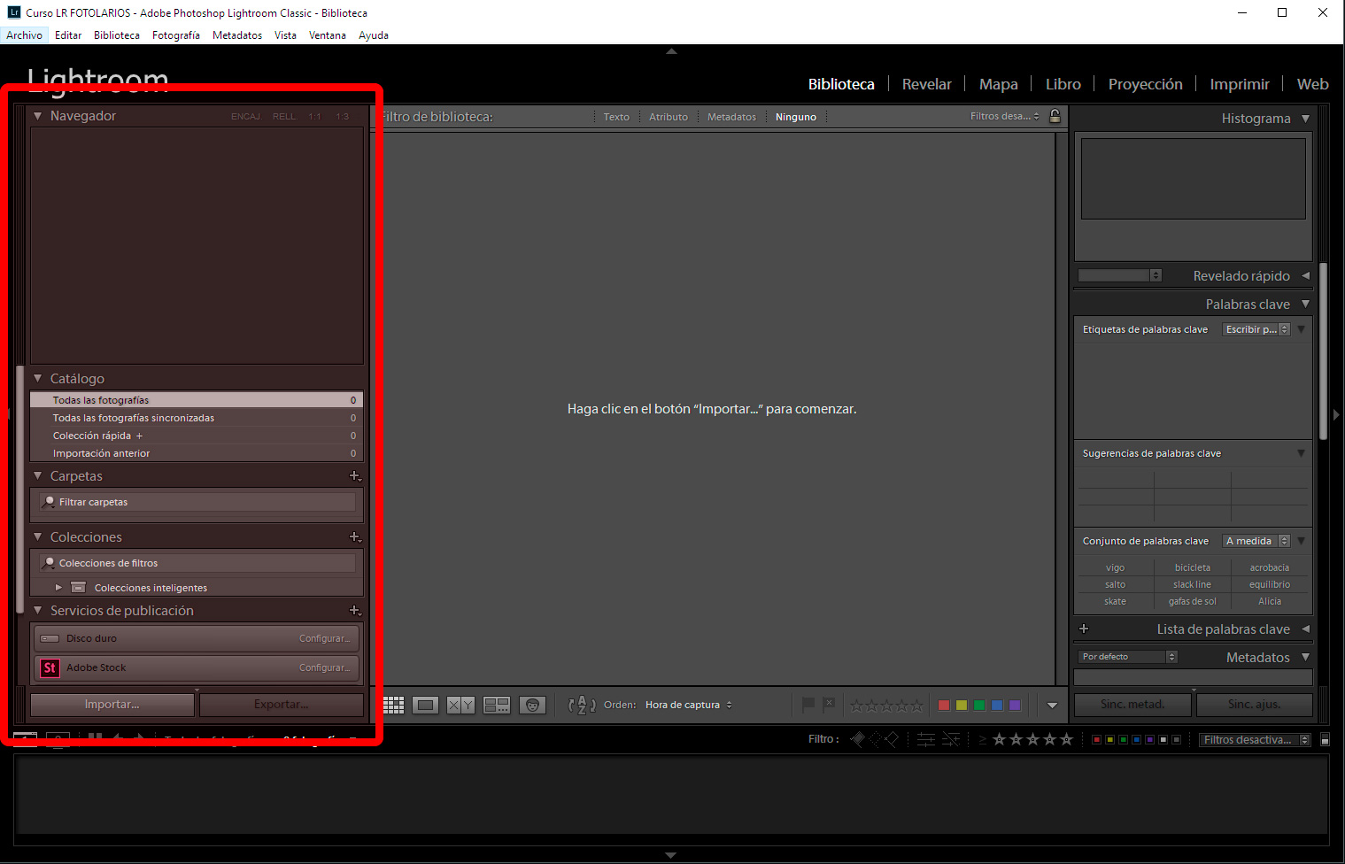 Curso gratuito de Lightroom - 03. Conociendo la interfaz - Fotolarios