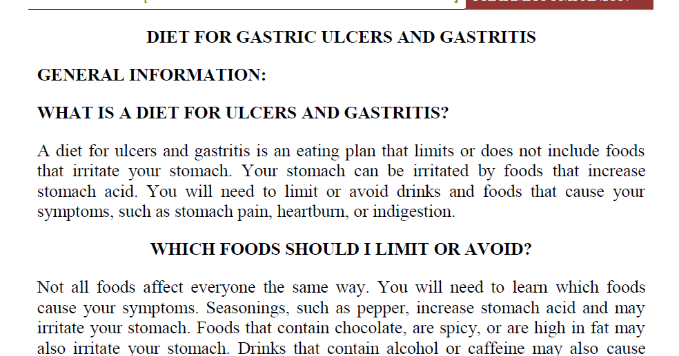 PHARMACOMPANION: LIFESTYLE MODIFICATIONS AND DIET CHART FOR ULCERS AND ...