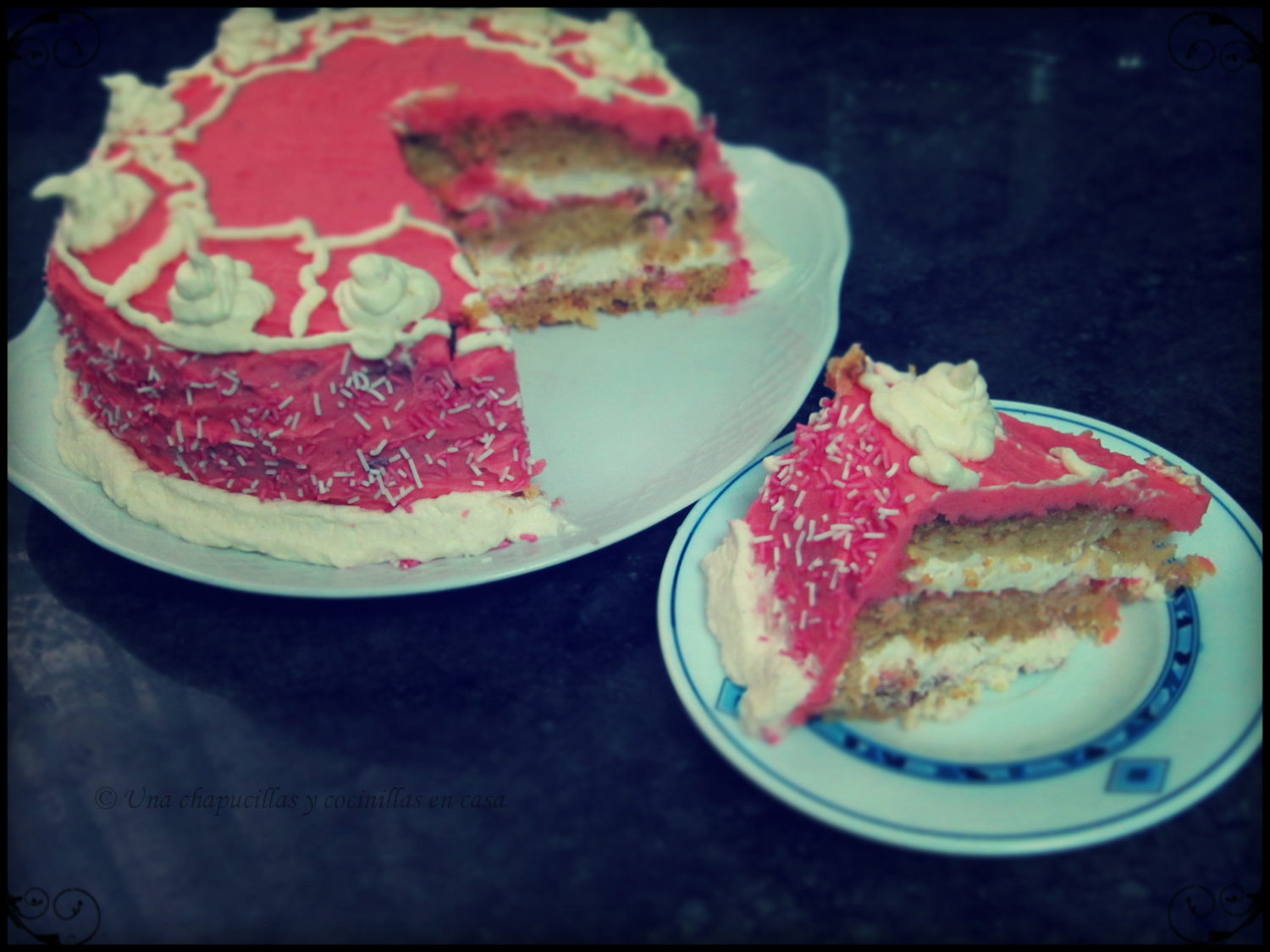 Una chapucillas y cocinillas en casa: Tarta Pantera rosa