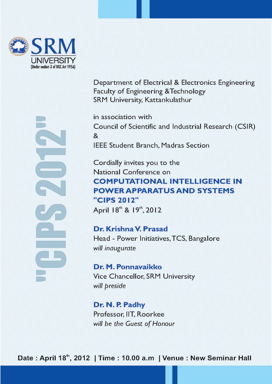 Computational Intelligence in Power Apparatus and Systems (CIPS-2012 ...