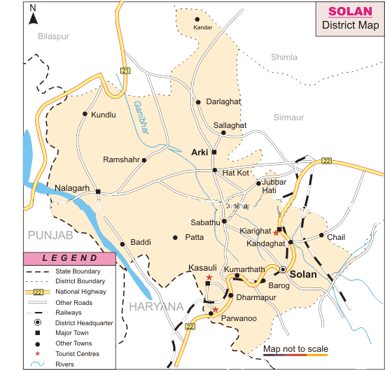 Map Of India: solan-map