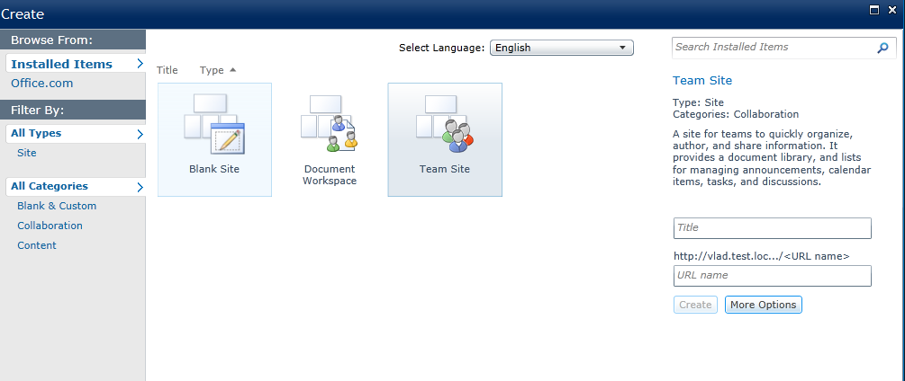 Restrict the New Site Available Templates with Powershell in SharePoint