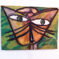 Art Room Britt: Paul Klee Cat and Bird in Oil Pastel