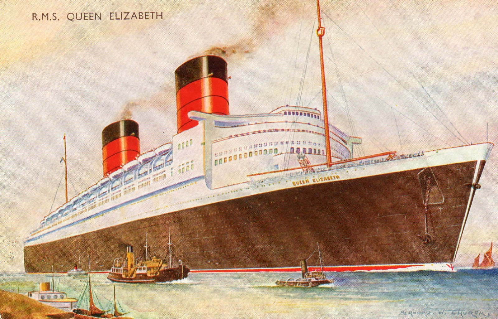 POSTAIS de NAVIOS - POSTCARDS of SHIPS: RMS QUEEN ELIZABETH