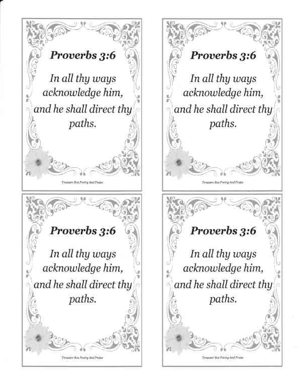 Memory Verse Cards - Proverbs 3:6