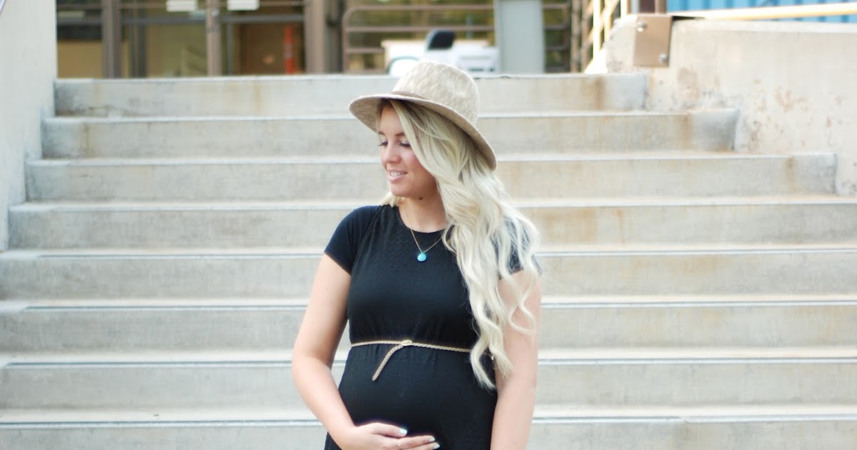 BLACK LACE DRESS FEATURING TRIPLE THREAD & 15 WEEK BUPDATE! | The Red ...