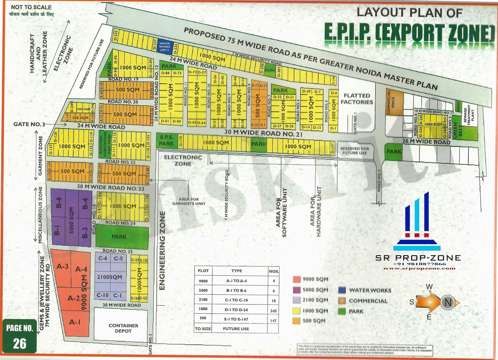 Layout Plan of E.P.I.P (Export Zone) HD Map Greater Noida