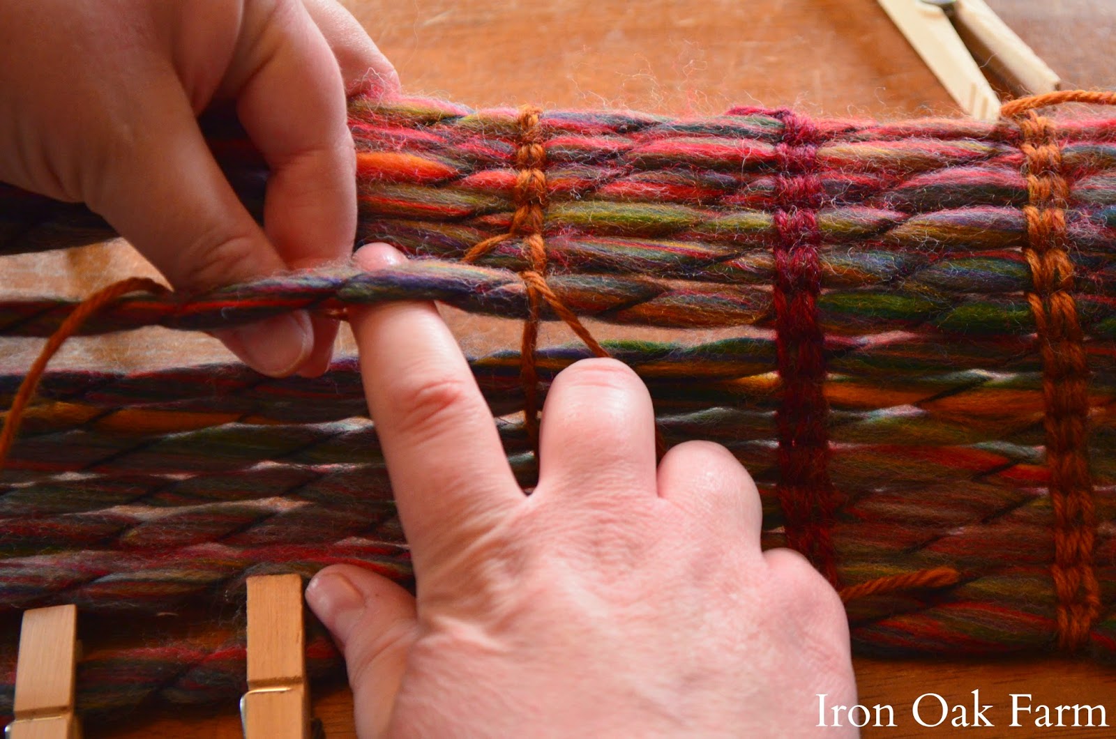 Iron Oak Farm: Faux Large Loom, Hand Woven Scarf, Part 2