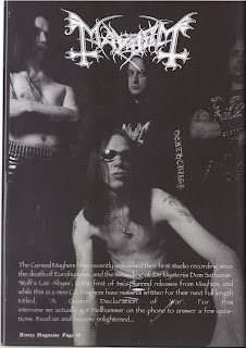 Morbid, Mayhem and more...: Interviews/letters