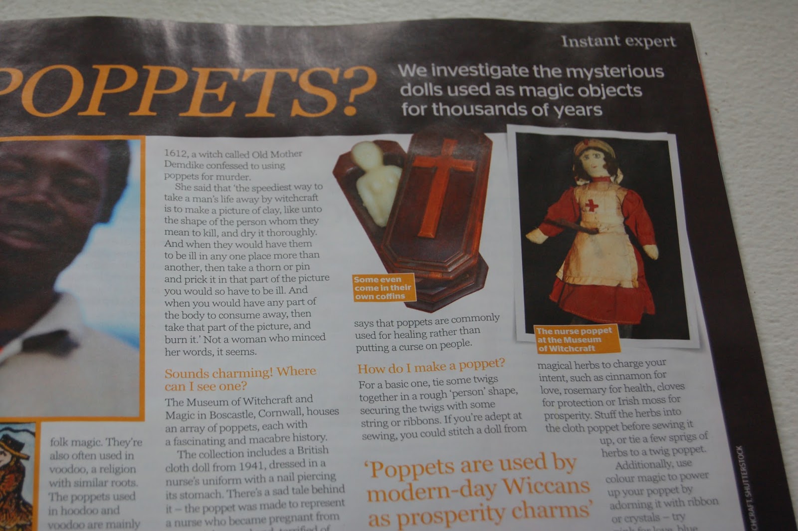 Museum of Witchcraft Diary: Museum poppets in Spirit and Destiny Magazine