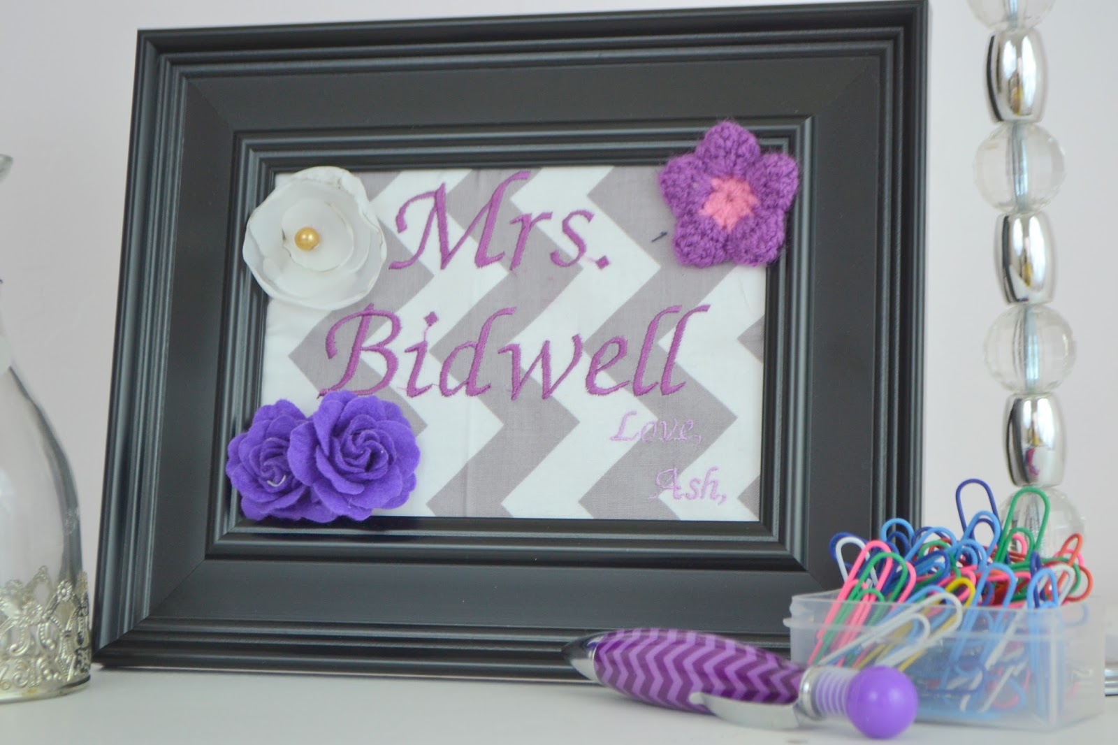 Teacher Appreciation Embroidered Frame | A Vision to Remember All ...