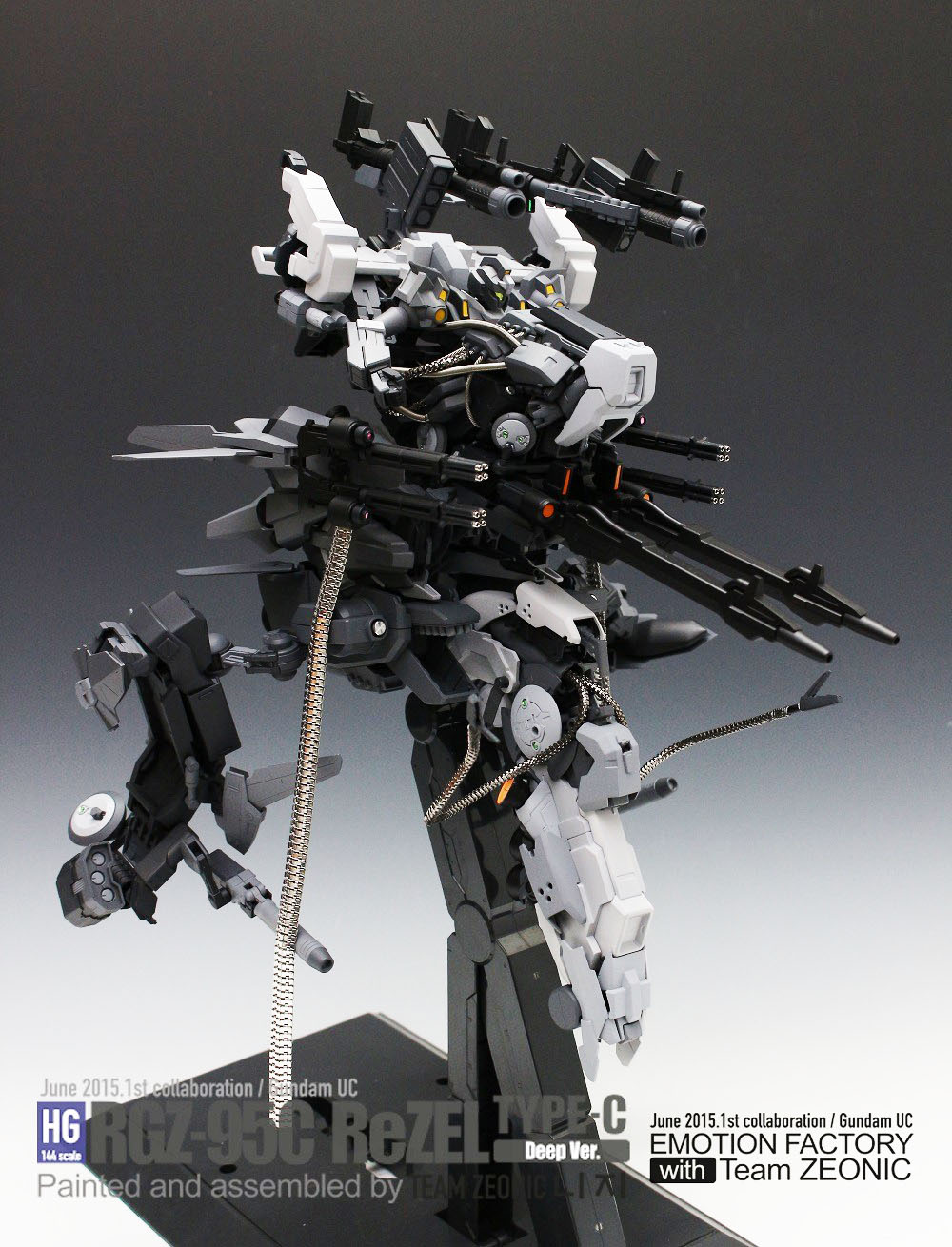 GUNDAM GUY: HGUC 1/144 RGZ-95C ReZEL Type -C Deep Ver. - Custom Build