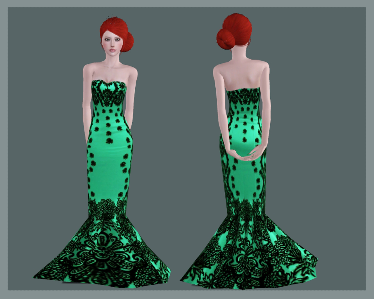 everything for your sims: Mermaid Dress TS3