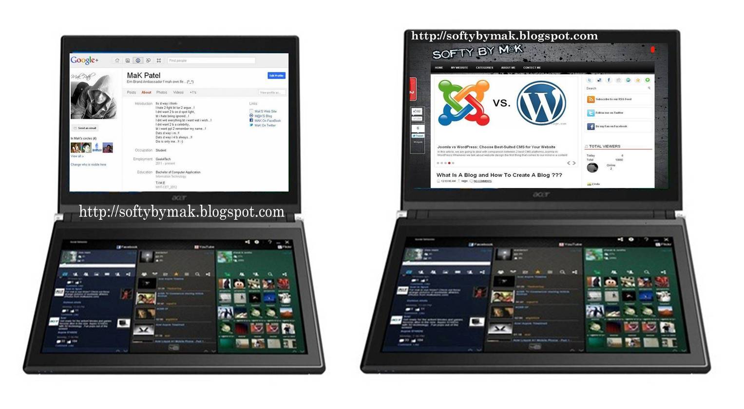 SoFty By M@K: Review : Acer ICONIA Dual screen Laptop