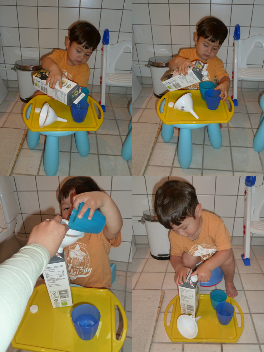 Family FECS: Montessori Activity: Pouring & Funneling "Milk"