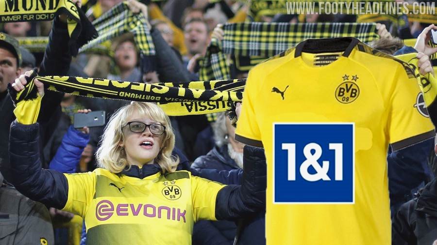 New BVB (Bundesliga-Only) Kit Sponsor - Here's How the 1&1' Logo Could ...