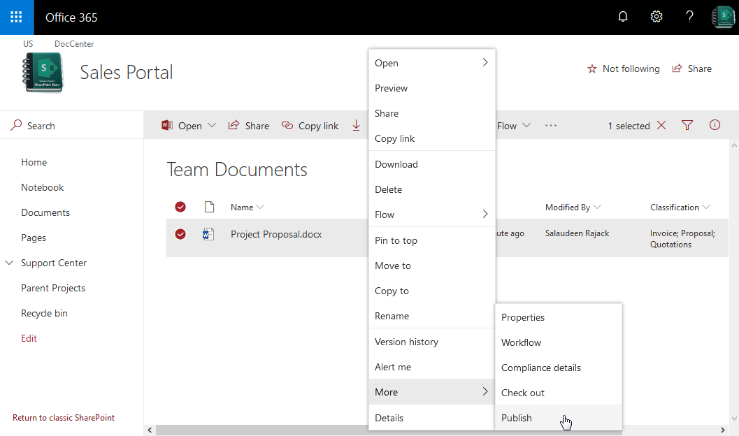 Sharepoint Online How To Publish A File Using Powershell Sharepoint Diary