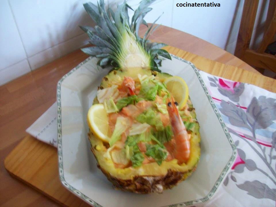 Mis recetas escondidas: ¡¡¡PIÑA RELLENA DE MARISCO!!!