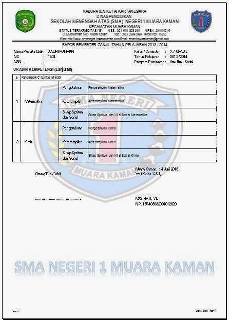 RAPORT KURIKULUM 2013: RAPORT KURIKULUM 2013 PAKAI EXCEL?