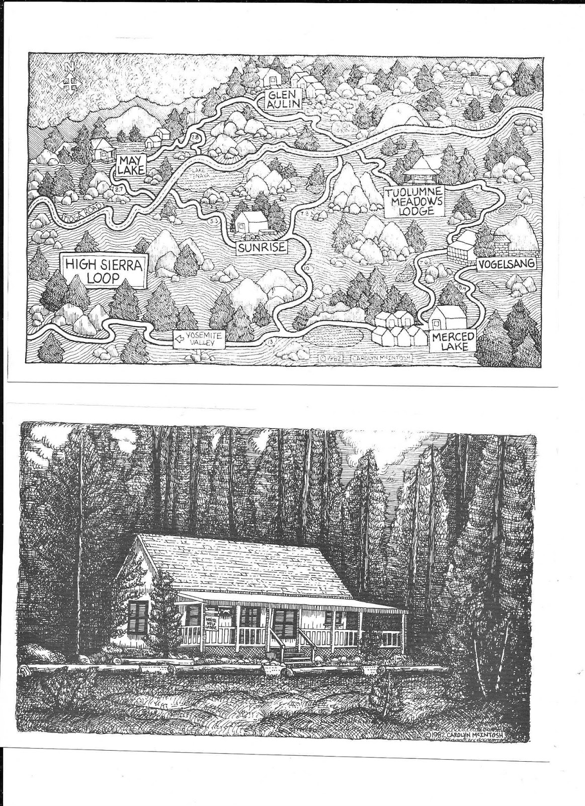 Judy's Postcards Plus: The High Sierra Loop Yosemite National Park 1982 ...