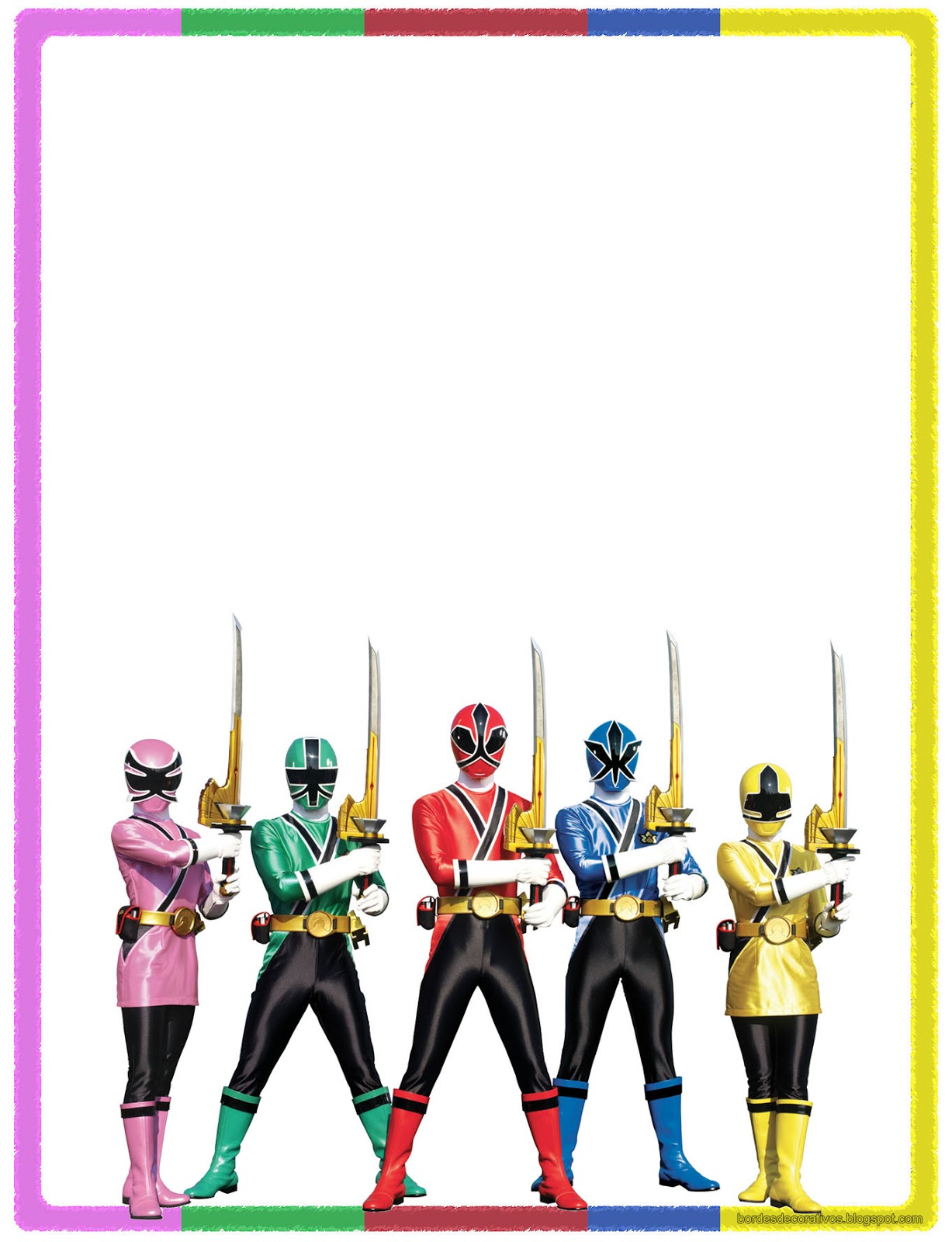 Bordes Decorativos: Bordes decorativos de hojas de Power Rangers ...