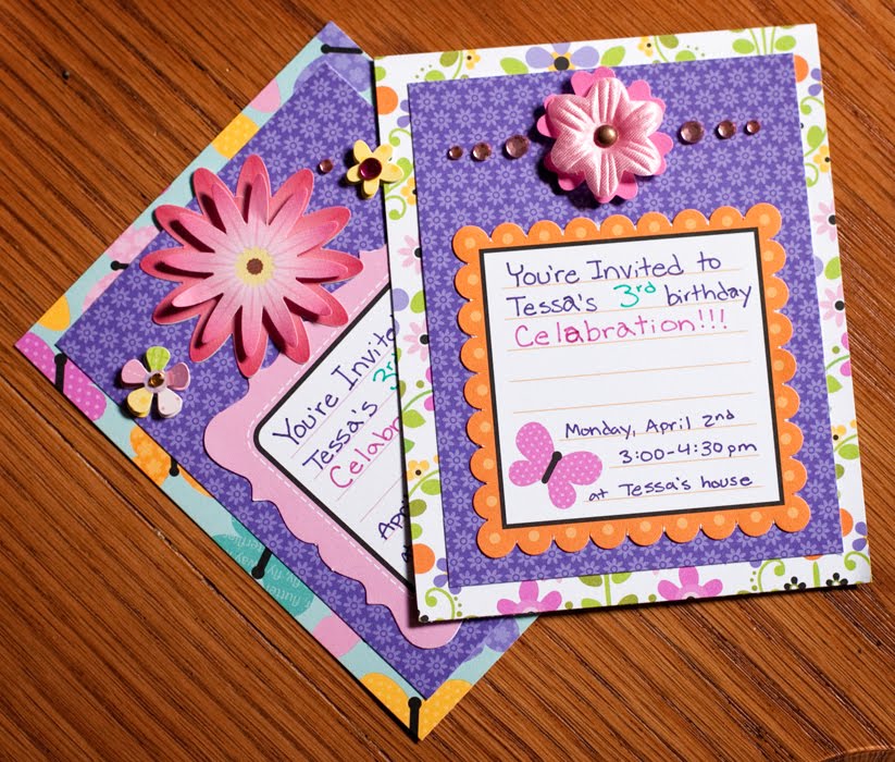 Scrapper Kate: Birthday Invitations - Little Girl