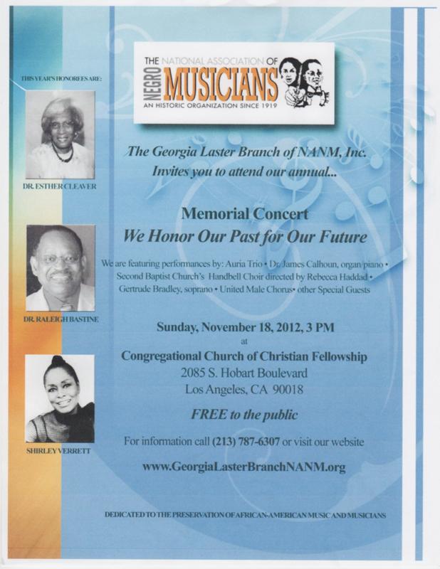 AfriClassical: 43rd Annual Memorial Concert of The Georgia Laster ...