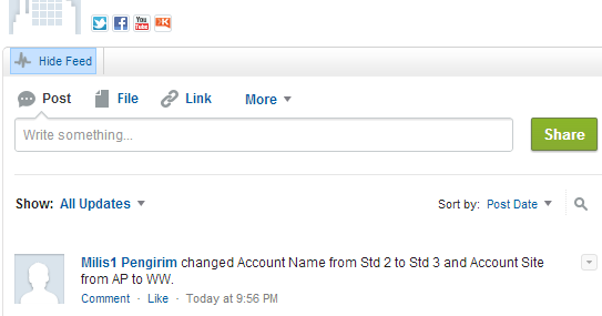 Salesforce Enable Feed Tracking Versus Set History Tracking 