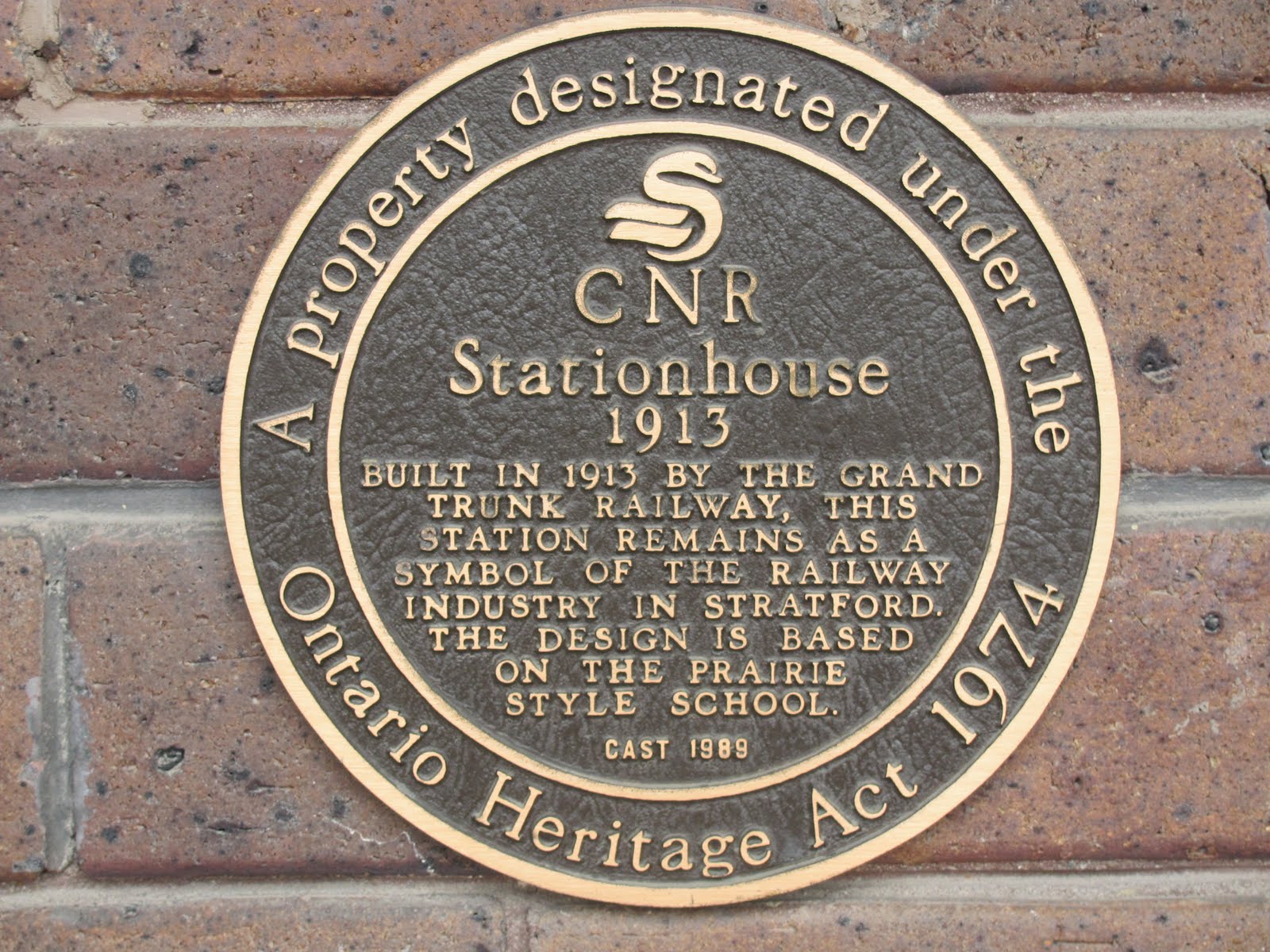 The World of Gord: Historic Plaque- Stratford Train Station