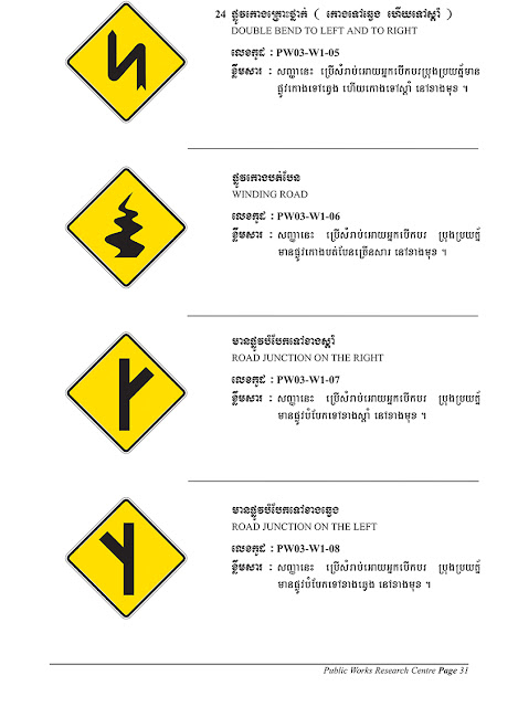 Traffic Cambodia: ផ្លាកសញ្ញាចរាចរណ៍