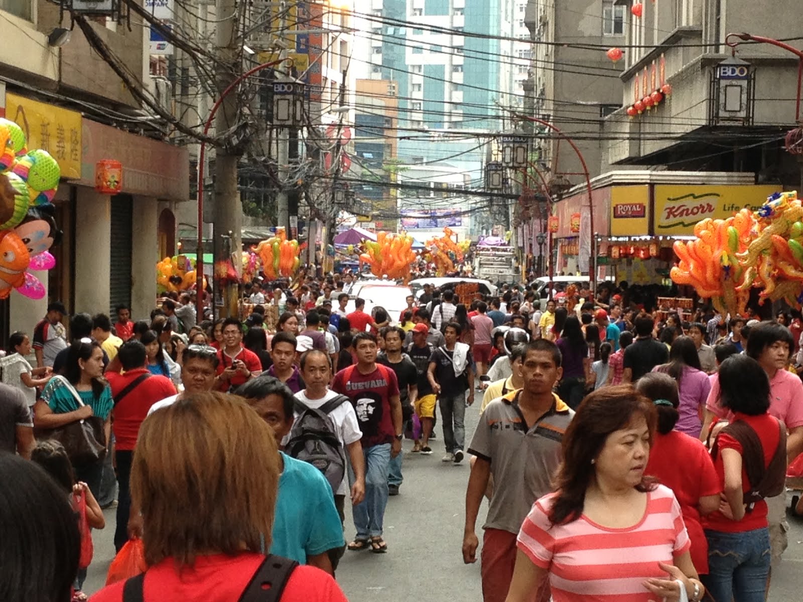 The busy street of Ongpin st in Binondo for Chinese New Year