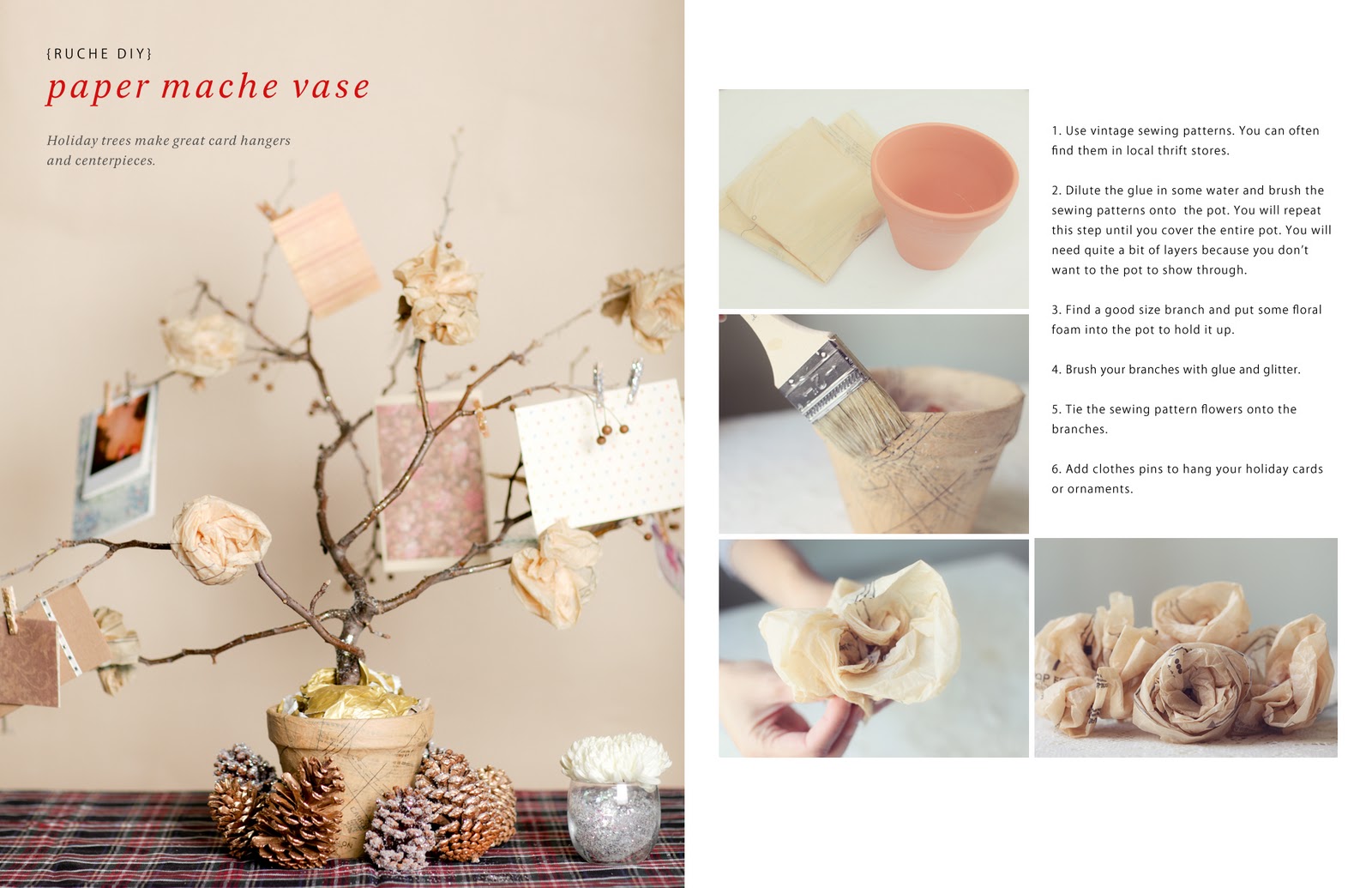 Ruche: Homemade Holiday Spotlight: Paper Mache Vase