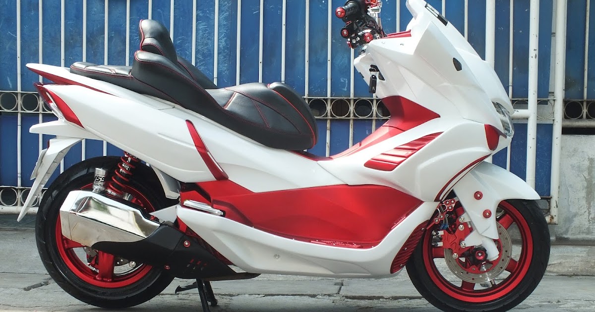 Ngecat MOTOR: HONDA ALL NEW PCX CUATOM PAIN Putih Mutiara dan Merah ...