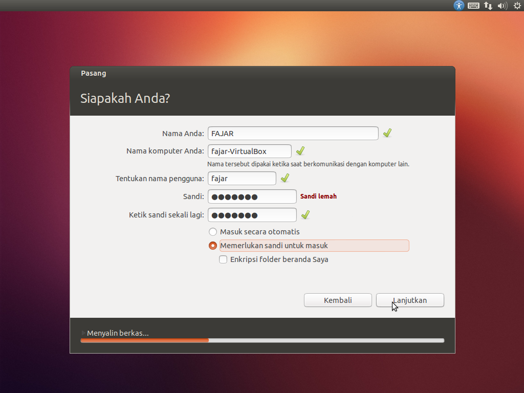 Virtualisasi Ubuntu Desktop pada Virtual Box versi 4.3.26