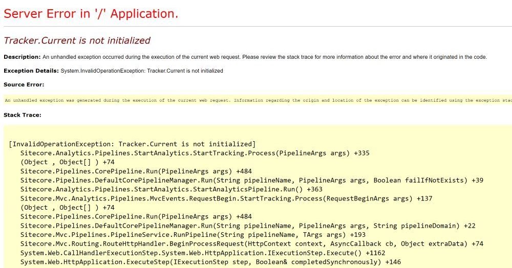 Explore Sitecore: Tracker.Current is not Initialized: sitecore