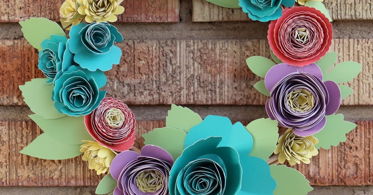 Rolled Paper Flower Spring Wreath--with Cricut Explore Air 2!
